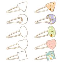 China DIY Sublimation Hair Clip Blanks 11 Shapes Gold Hairpin Personalized Gift Hairclips Hair Accessories For Girls for sale