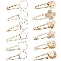 China DIY Sublimation Hair Clip Blanks 11 Shapes Gold Hairpin Personalized Gift Hairclips Hair Accessories For Girls for sale