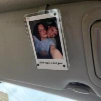 China Sublimation Blanks Magnetic Acrylic Car Sun Visor Photo Clip For Souvenir Gifts for sale