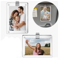 China Sublimation Blanks Magnetic Acrylic Car Sun Visor Photo Clip For Souvenir Gifts for sale