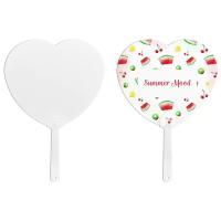 China Summer Promotional Items Double-Sides Printing Blank PET Plastic Sublimation Hand Fans for sale