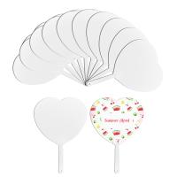 China Summer Promotional Items Double-Sides Printing Blank PET Plastic Sublimation Hand Fans for sale