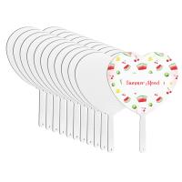 China Summer Promotional Items Double-Sides Printing Blank PET Plastic Sublimation Hand Fans for sale