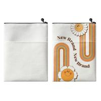 China Double-Sided Blank Sublimation Cotton Linen Book Cover Custom Protective Dustproof Book Bag Storage Bag With Zipper for sale