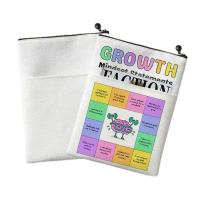 China Double-Sided Blank Sublimation Cotton Linen Book Cover Custom Protective Dustproof Book Bag Storage Bag With Zipper for sale