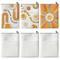 China Double-Sided Blank Sublimation Cotton Linen Book Cover Custom Protective Dustproof Book Bag Storage Bag With Zipper for sale
