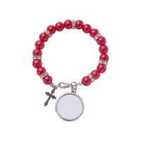 China Colored Sublimation Blank Catholic Rosary Beads Bracelet Blank For DIY Jewelry Making for sale