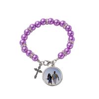 China Colored Sublimation Blank Catholic Rosary Beads Bracelet Blank For DIY Jewelry Making for sale