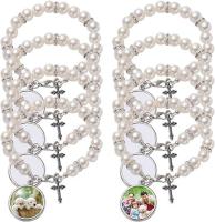 China Colored Sublimation Blank Catholic Rosary Beads Bracelet Blank For DIY Jewelry Making for sale