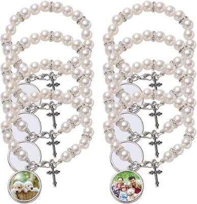 China Colored Sublimation Blank Catholic Rosary Beads Bracelet Blank For DIY Jewelry Making for sale