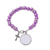 China Colored Sublimation Blank Catholic Rosary Beads Bracelet Blank For DIY Jewelry Making for sale