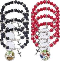 China Colored Sublimation Blank Catholic Rosary Beads Bracelet Blank For DIY Jewelry Making for sale