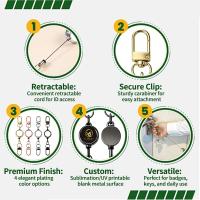 China Blank Retractable Sublimation Badge Reel Keychain Personalized Photo Keychains for sale