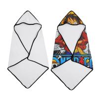 China Custom 30x30 Inch blank Baby Toddler Hooded Towel Super Soft 100% Polyester Plush Sublimation Blanket For Children Reusable for sale