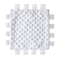 China Baby Gift Ideas Personalized 3D Dot Minky Taggy Blanket Knitted Animal Pattern Sublimation Plush Blanket With Ribbon Tags for sale