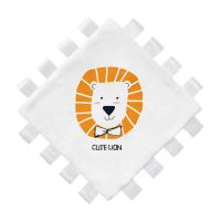 China Baby Gift Ideas Personalized 3D Dot Minky Taggy Blanket Knitted Animal Pattern Sublimation Plush Blanket With Ribbon Tags for sale