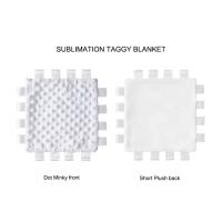 China Baby Gift Ideas Personalized 3D Dot Minky Taggy Blanket Knitted Animal Pattern Sublimation Plush Blanket With Ribbon Tags for sale