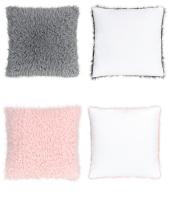 China Eco-Friendly Blank Sublimation Sherpa Fleece Woven Throw Pillow Cover Soft Fuzzy Personalized Pillow Case for sale