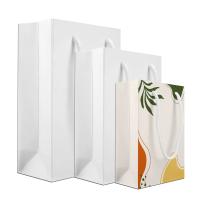 China Custom Sublimation Gift Bags Eco-Friendly White Cardboard Shopping Bags With Handle A5 A4 A3 Size Sublimation Wedding Party Bag for sale
