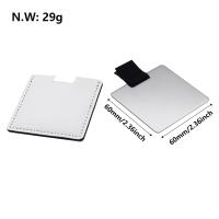 China Creative Sublimation Blank PU Case Stainless Steel Mirror Sublimation Pocket Makeup Mirror for sale