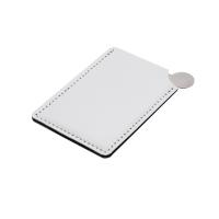 China Creative Sublimation Blank PU Case Stainless Steel Mirror Sublimation Pocket Makeup Mirror for sale
