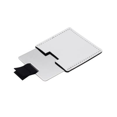 China Double-Sides Printing Sublimation Blank PU Cover Stainless Steel Mirror Customized Makeup Mirror for sale
