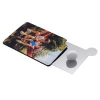 China Creative Sublimation Blank PU Case Stainless Steel Mirror Sublimation Pocket Makeup Mirror for sale