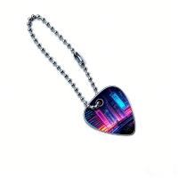 China Double Sided Metal Sublimation Guitar Pick With Chain personalized guitar picks for sale