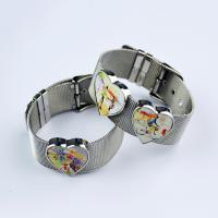 China Heart Shape Stainless Steel Sublimation Charm Bracelet Blanks Cuff Bracelet for sale