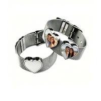China Heart Shape Stainless Steel Sublimation Charm Bracelet Blanks Cuff Bracelet for sale