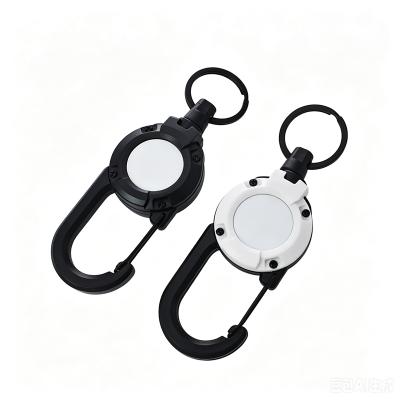 China Outdoor Retractable Keychain Sublimation Blank Retractable Badge Reel Holder For Outdoor Climbing for sale