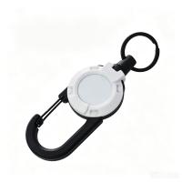 China Outdoor Retractable Keychain Sublimation Blank Retractable Badge Reel Holder For Outdoor Climbing for sale