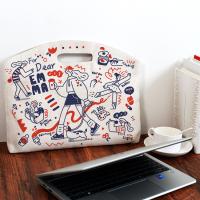 China Custom Laptop Sleeve Eco-Friendly Foldable Sublimation Linen Laptop Bag For Official Documents And Computer Accessories for sale