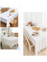 China Custom Polyester Table Cloth Blanks Sublimation White Polyester Tablecloth For Wedding Birthday Themed Party Decoration for sale