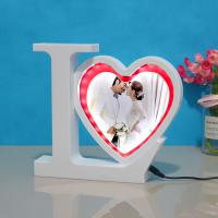 China Blank Sublimation Love Magic Mirror Photo Frame For Valentine'S Day Gift for sale