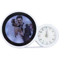 China Sublimation Blank Magic Mirror Photo Frame With Clock For Gifts And Decorations for sale