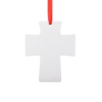China Personalized Memorial Sublimation MDF Cross Ornaments Eco-Friendly Custom Logo Christmas Ornaments for sale
