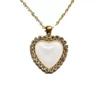 China Round And Heart Sublimation Crystal Necklace Valentine'S Day Supplies Creative Sublimation Jewellery for sale