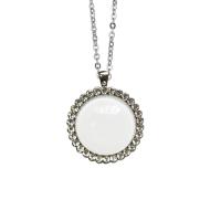 China Round And Heart Sublimation Crystal Necklace Valentine'S Day Supplies Creative Sublimation Jewellery for sale