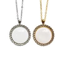 China Round And Heart Sublimation Crystal Necklace Valentine'S Day Supplies Creative Sublimation Jewellery for sale