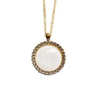 China Round And Heart Sublimation Crystal Necklace Valentine'S Day Supplies Creative Sublimation Jewellery for sale