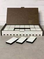 China Modern MDF Wooden Anniversary Sublimation Dominoes Custom Dominoes Set For Social Get-Together With Sublimation Box for sale