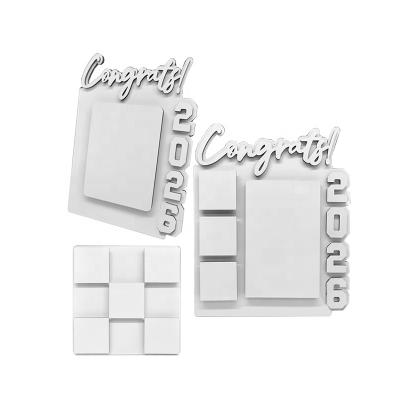 China Graduation Gift 3D Steric Sublimation Mdf Frame Personalized Wooden Frames Graduation Collage Frame for sale