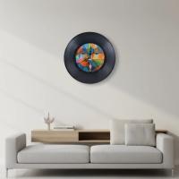 China Creative MDF 12 Inches Sublimation Vinyl Record Wall Clock Photo Frame Blanks for sale