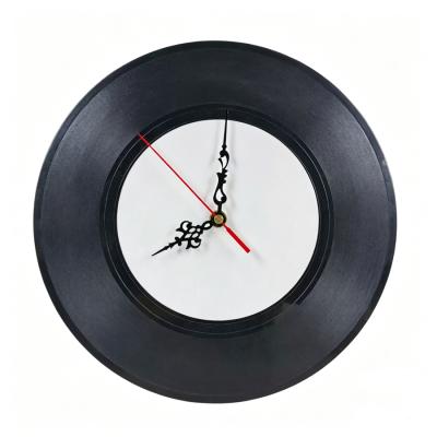 China Creative MDF 12 Inches Sublimation Vinyl Record Wall Clock Photo Frame Blanks for sale