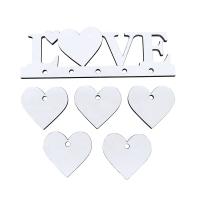 China Custom Valentine'S Photo Frame Printable Love Heart Shape Sublimation MDF Photo Hanging Board Home Decoration for sale