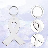 China Diy Printing Ribbon Shape Sublimation MDF Keychain Custom Photo Keychain Gift for sale
