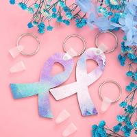 China Diy Printing Ribbon Shape Sublimation MDF Keychain Custom Photo Keychain Gift for sale