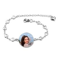 China Simple Women Sublimation Circle Metal Charm Bracelets Blanks For Home Decoration for sale