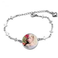 China Simple Women Sublimation Circle Metal Charm Bracelets Blanks For Home Decoration for sale